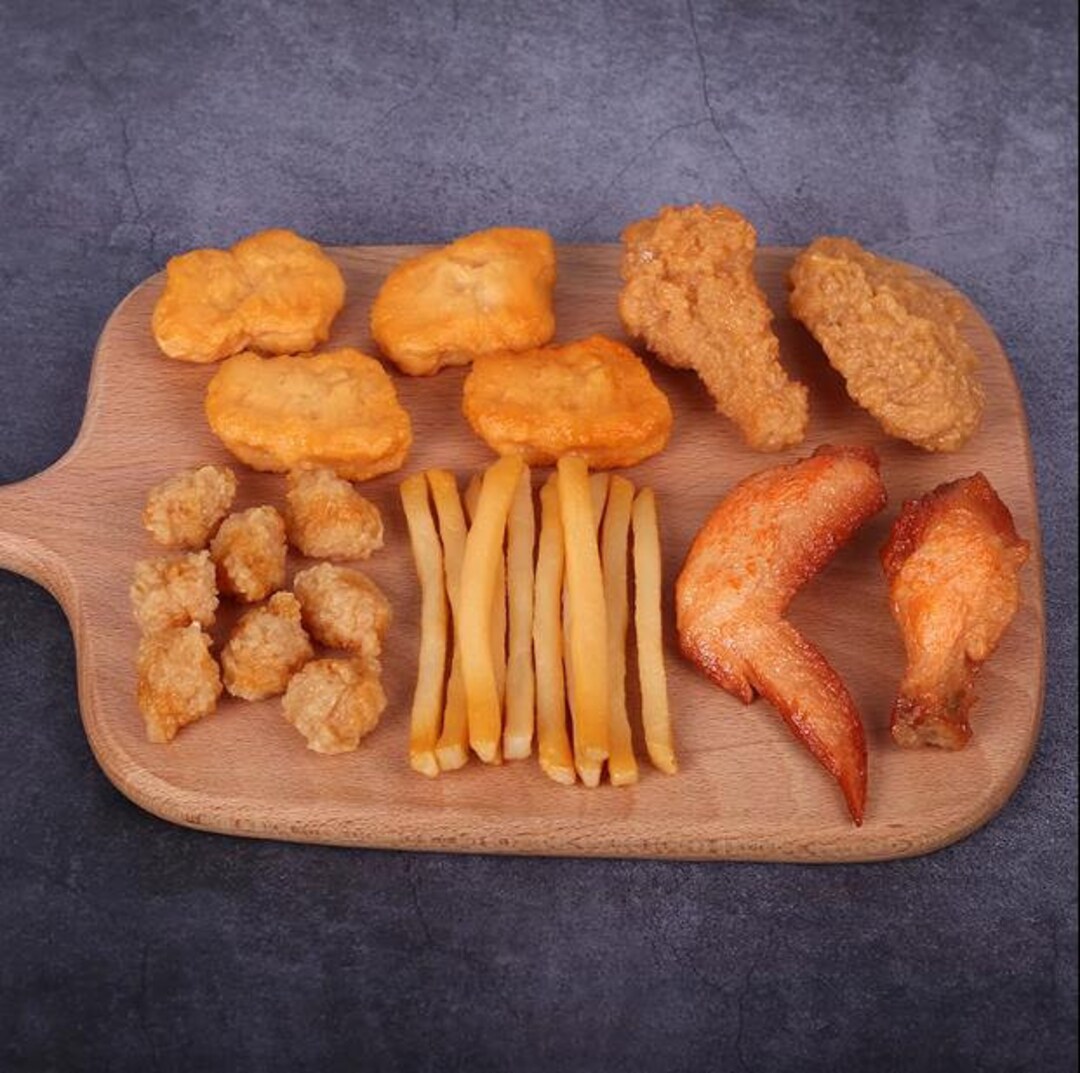 Simulated Fried Chicken Leg French Fries Model Fake Fried Chicken Wings ...