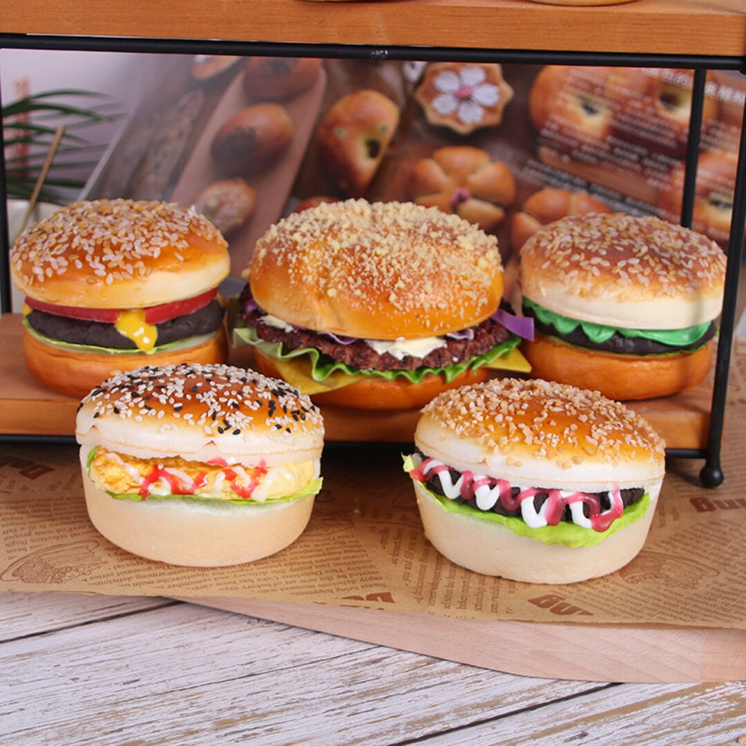 Fake Beef Burger Model,simulated Vegetable Bread,fake Food Hamburg ...
