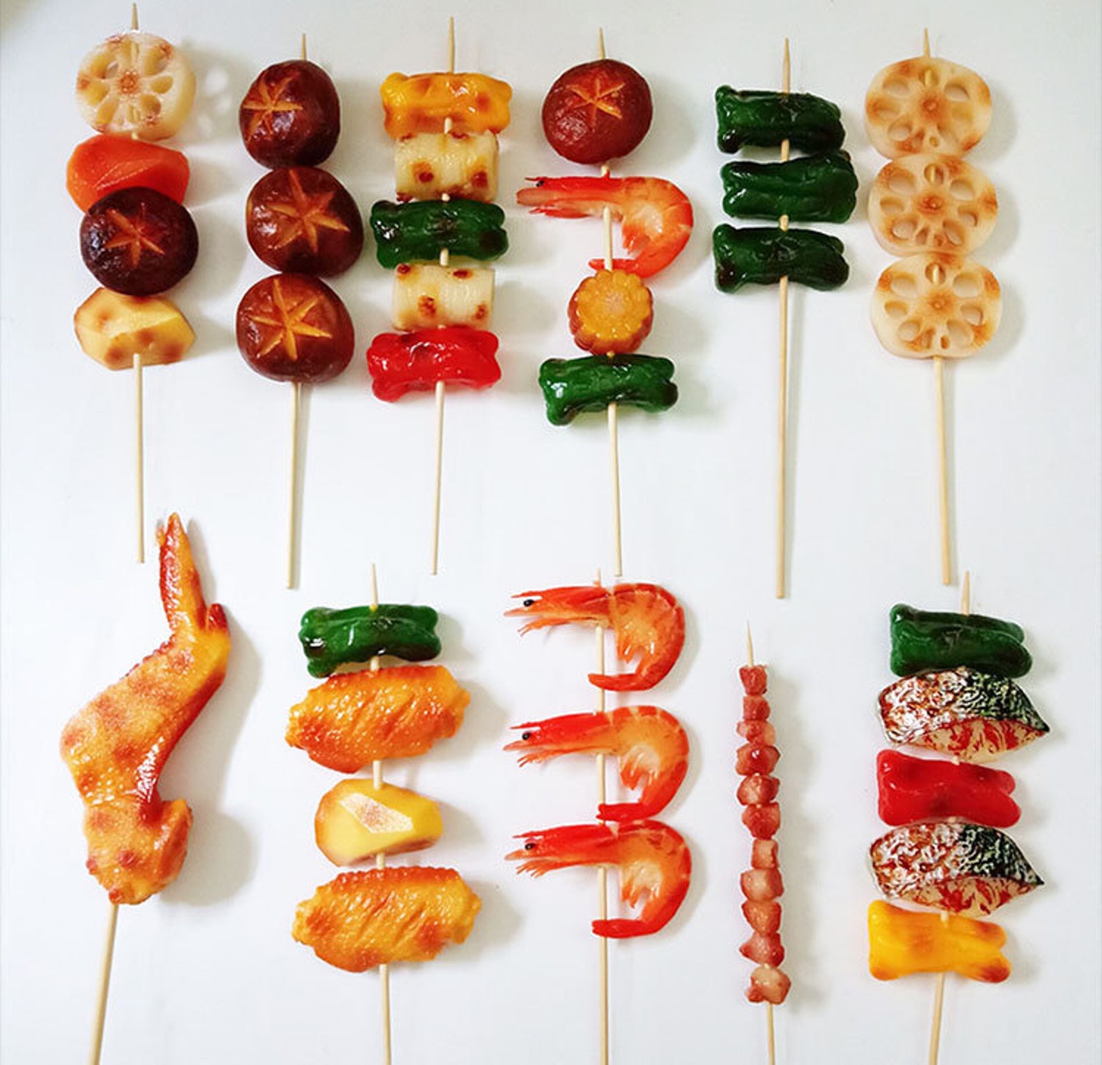 Simulated Barbecue Skewer Fake Sheep,chicken Wings,beef, Fish Balls ...