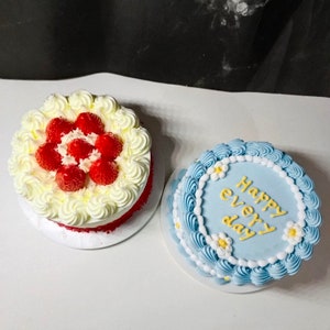 Fake 6 Inch Fruit Cake Model,simulated Dessert Cream Birthday Cake,fake ...