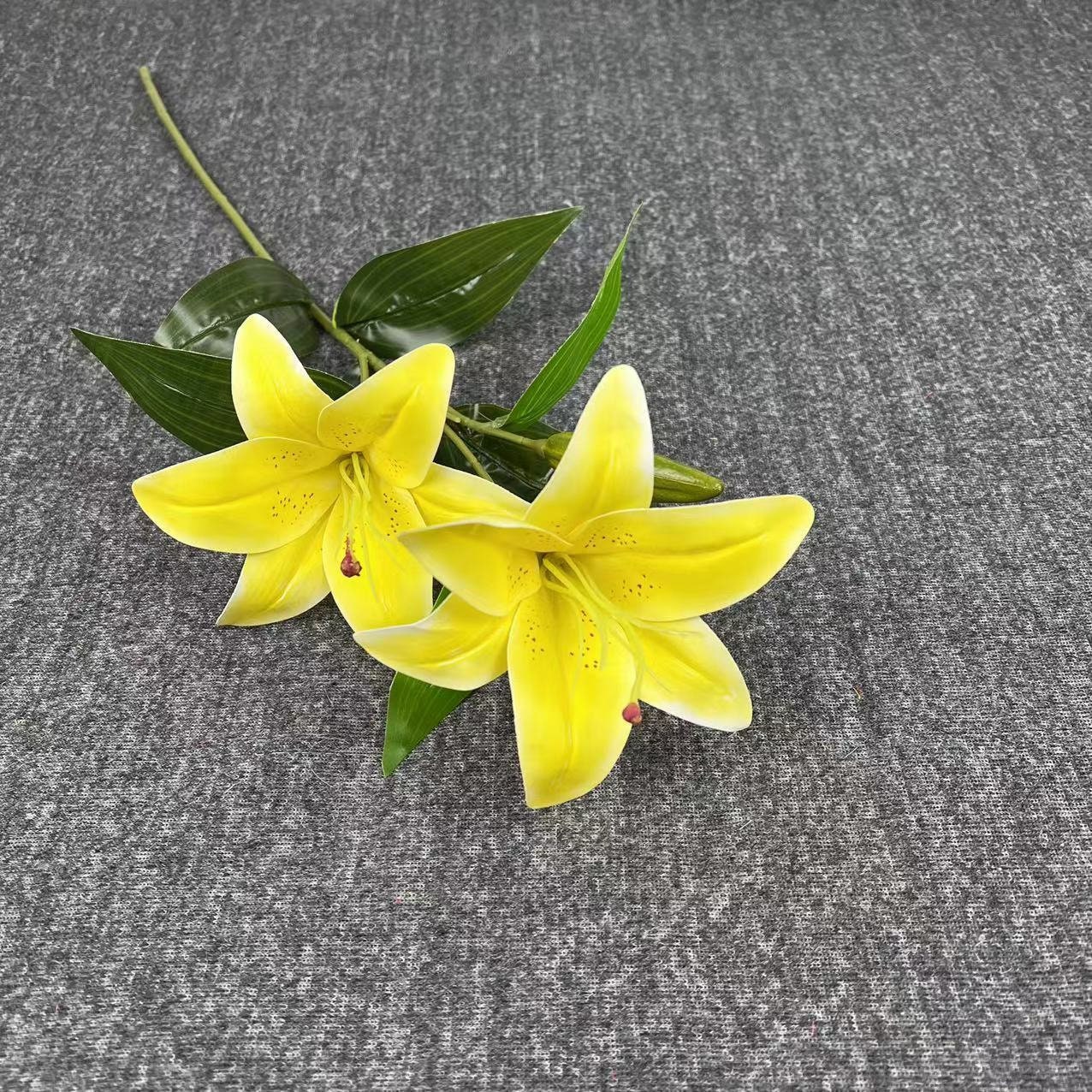 Artificial Lily Flower, Fake Pink Lily Flower Bouquet Decorative Room ...