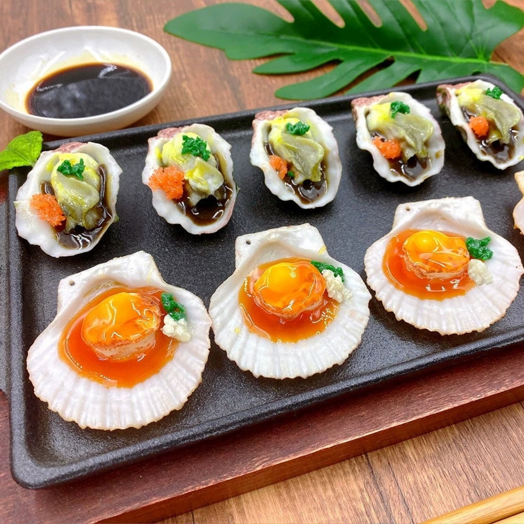 Fake Barbecue Oysters Scallop,simulated Aquatic Seafood,food Model ...