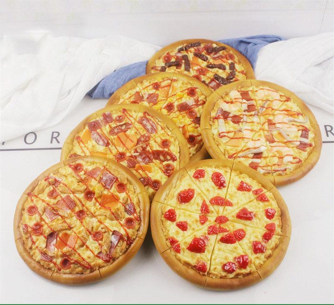7 Inch Fake Ham Pizza Model,simulated Food Props,fake Round Vegetable ...