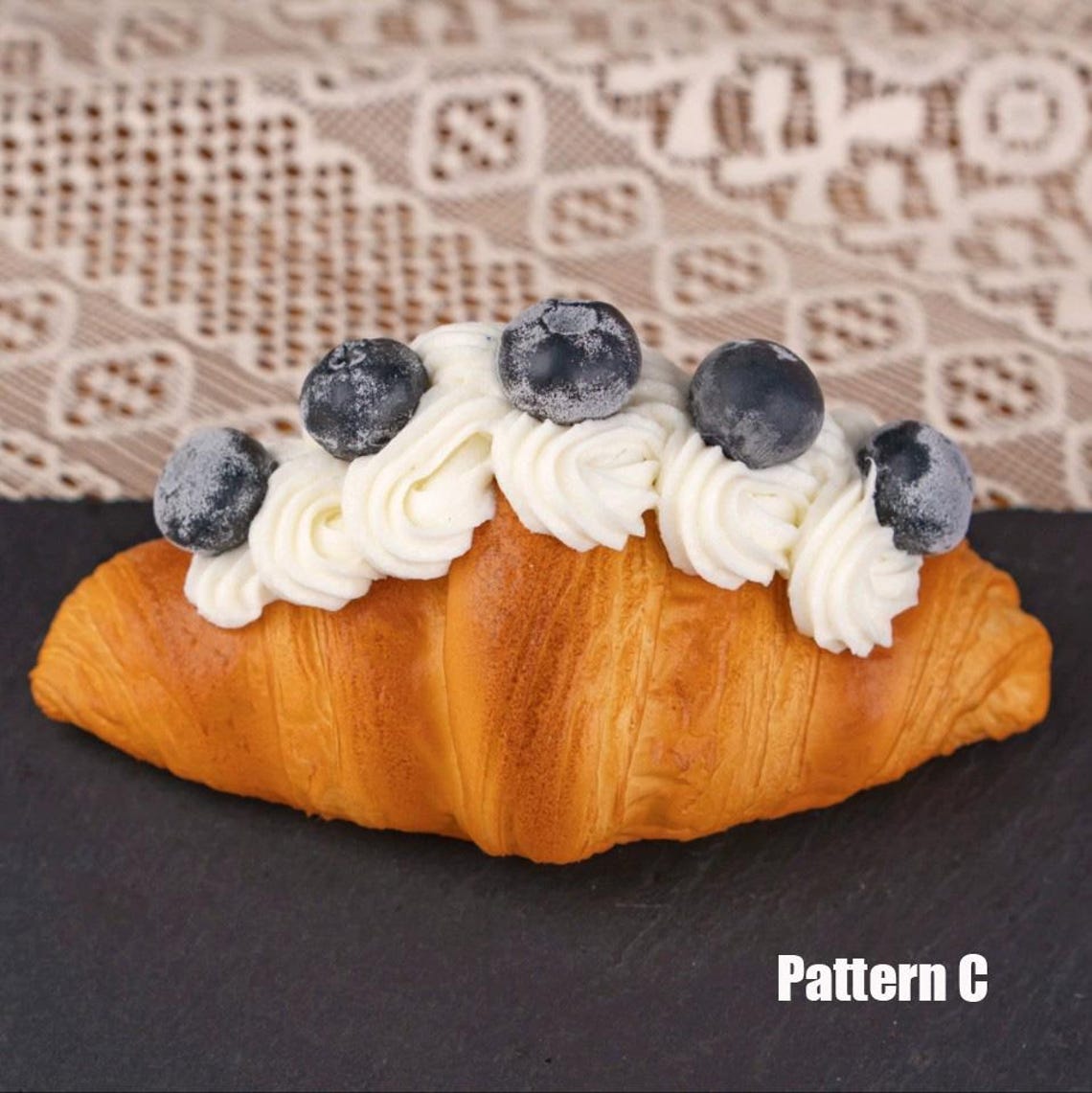 Fake Fruit Cream Croissant,simulated Strawberry Blueberries Cake Bread ...