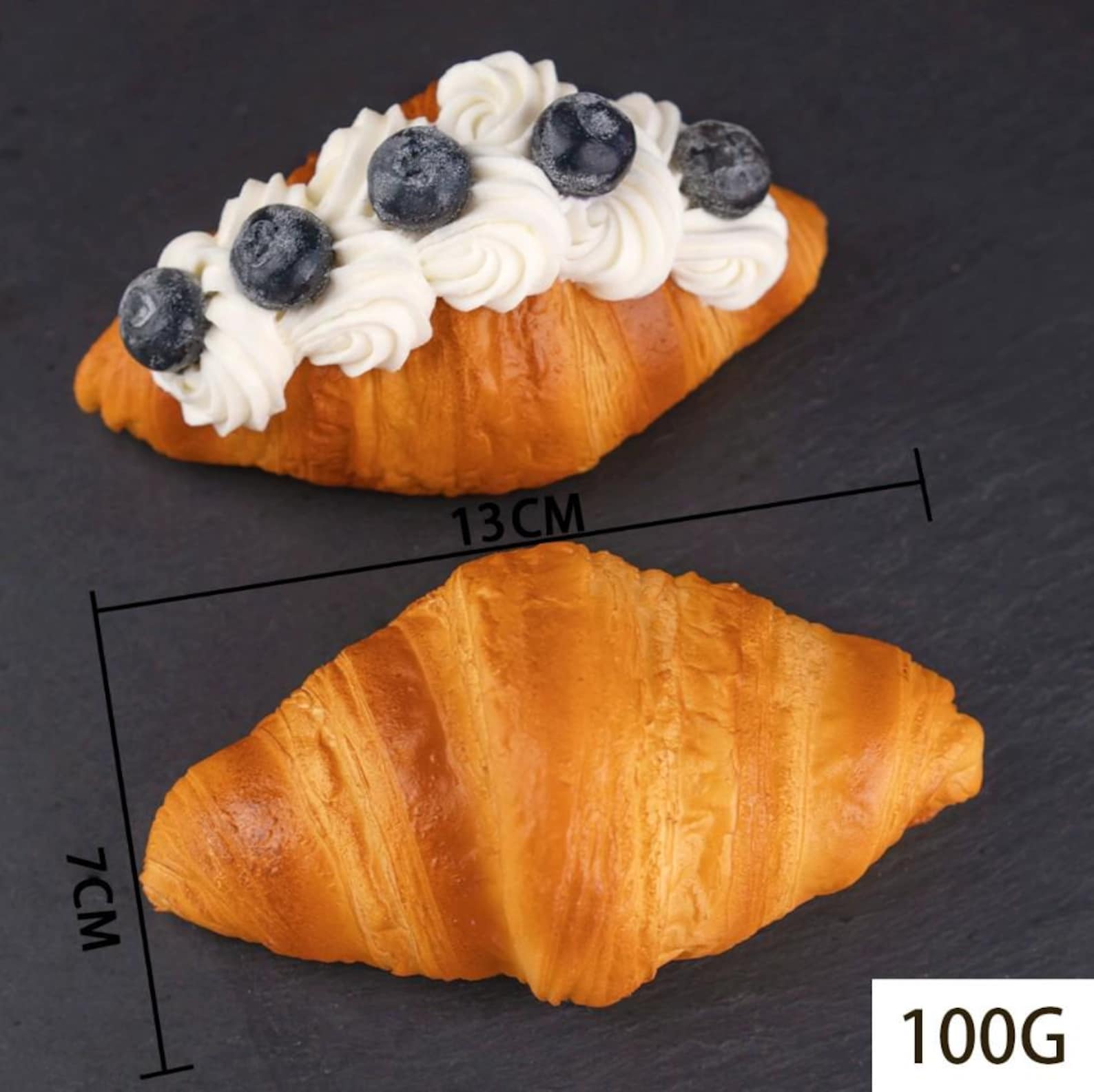 Fake Fruit Cream Croissant,simulated Strawberry Blueberries Cake Bread ...