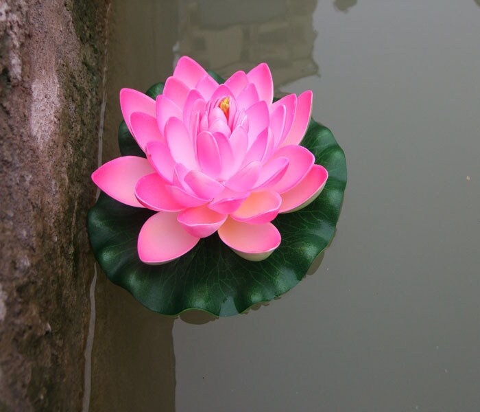 Artificial Lotus Flower, 18cm Diameter Fake Lotus Pool Decoration Lotus ...