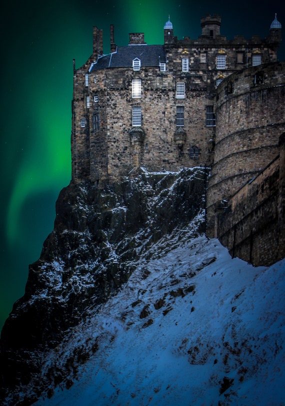 Edinburgh Castle Northern Lights Art & Collectibles Digital Prints ...