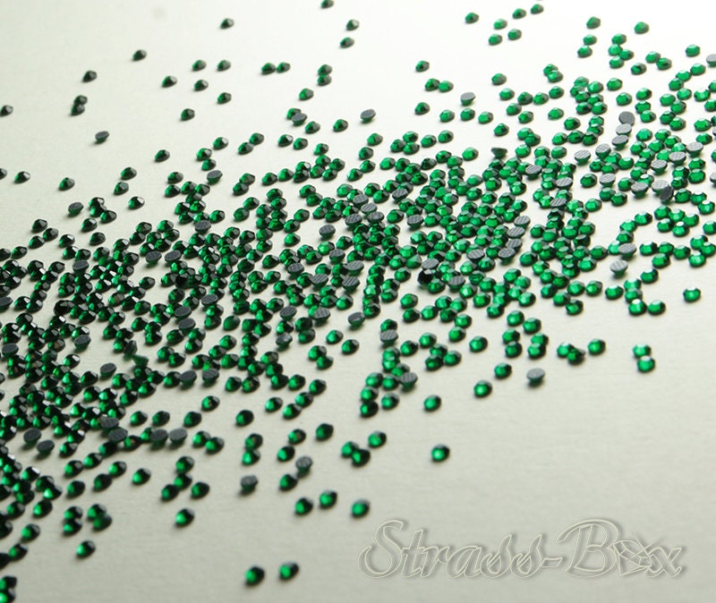 EMERALD SS6 Hotfix DMC Rhinestones Dark Green - Etsy Denmark