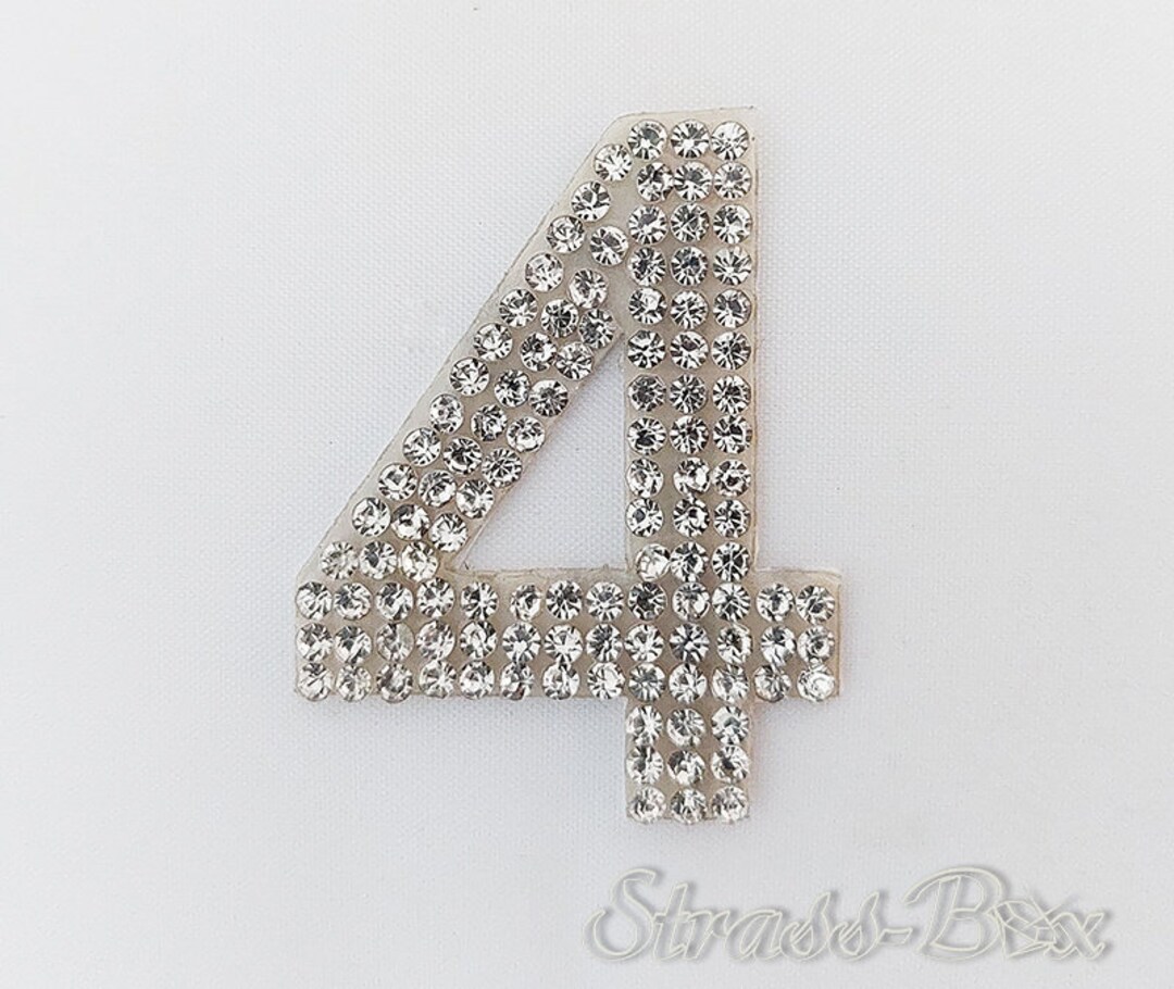 Self-adhesive Numbers Chaton / 4 / Glitter Patches to Stick on Crystal ...