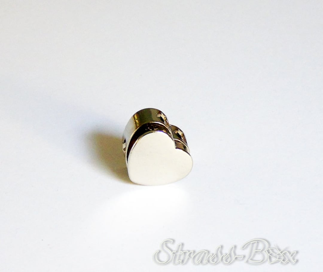 CORDSTOPPER HEART 2 Holes in SILVER - Etsy