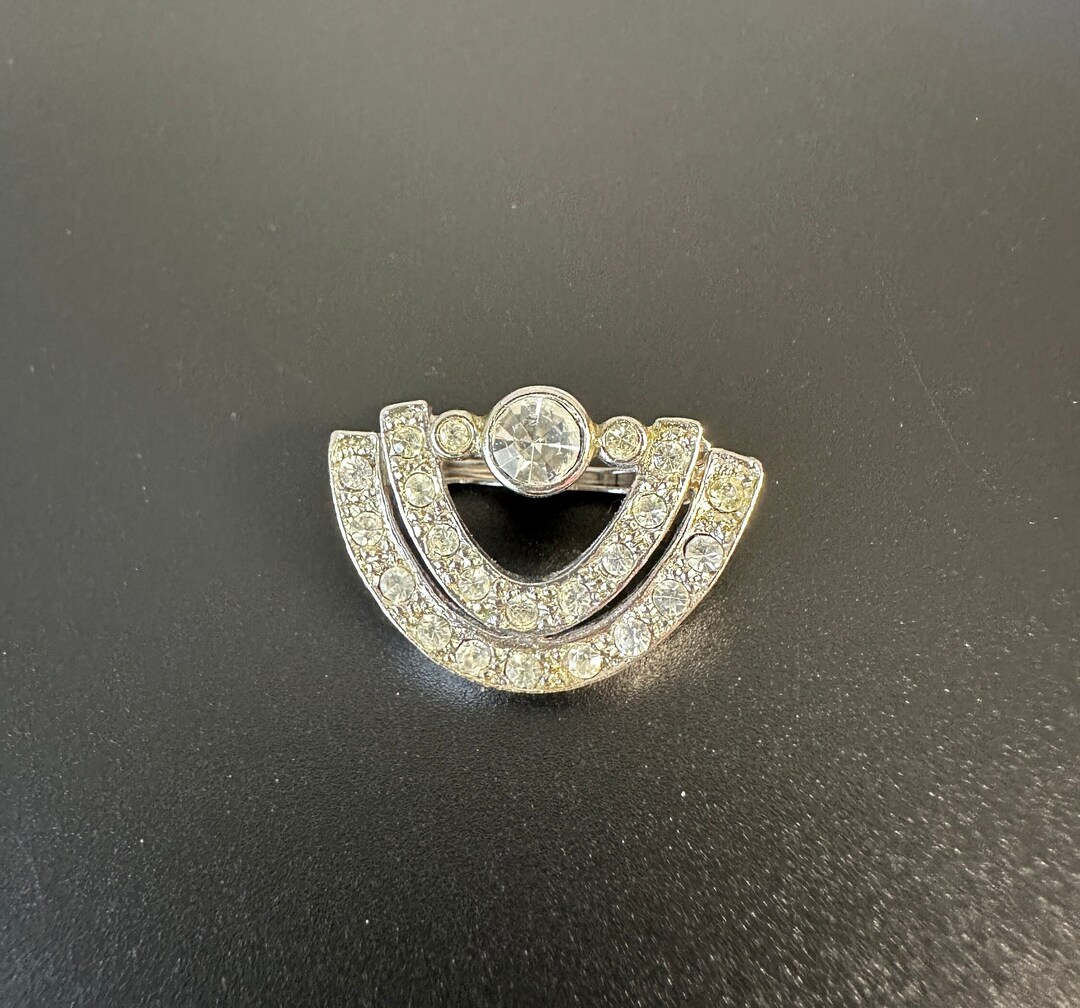 Doppel Enhancer Anhänger Vintage Strass verzierter Clip für Tücher und ...