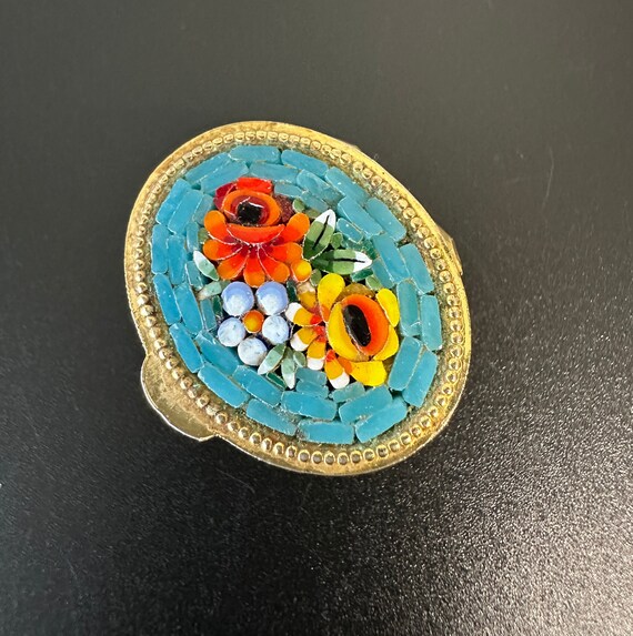 Mosaik Mohnblumen Pillendose Vintage Mikro Mosaik Rin… - Gem