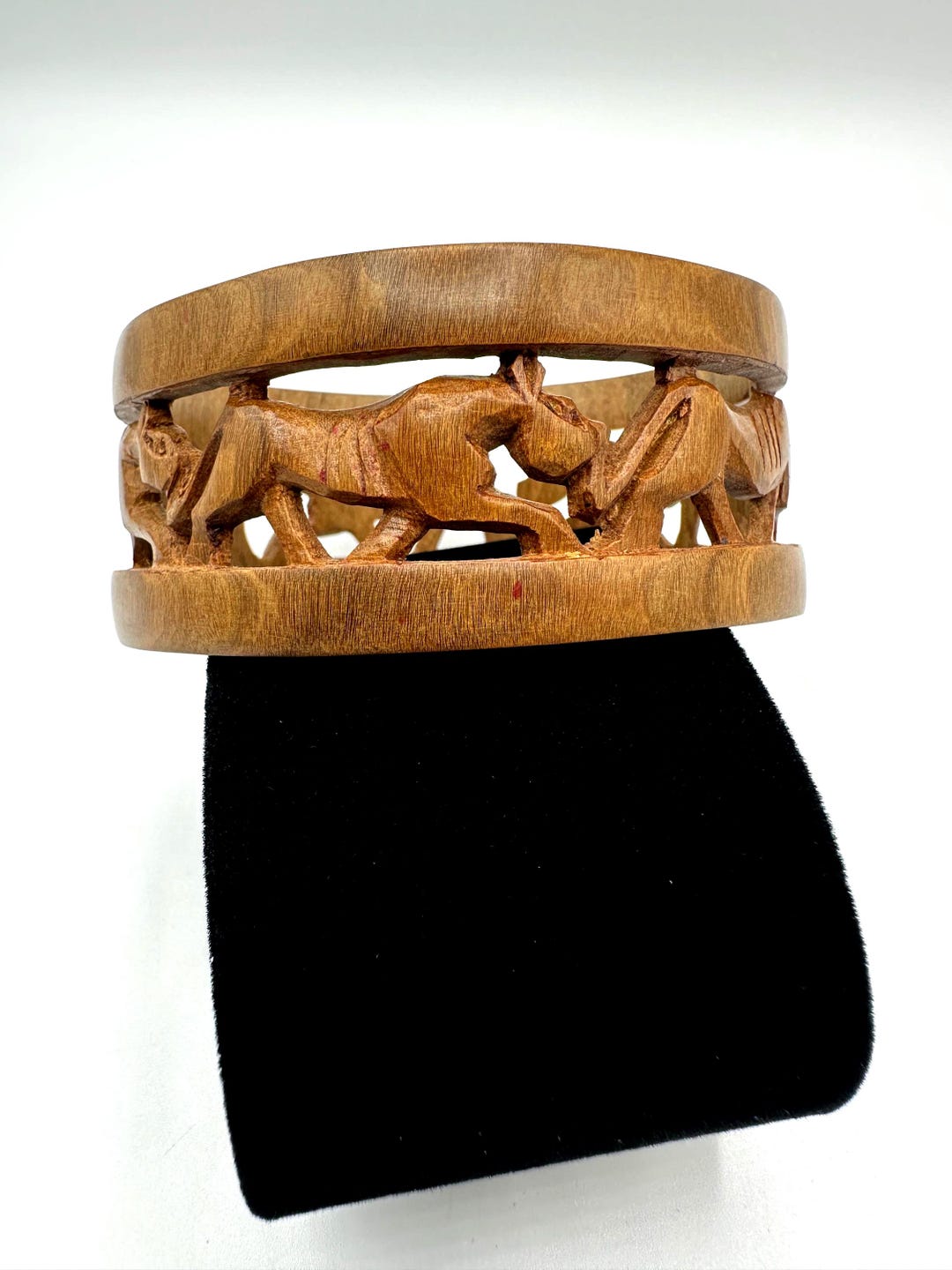 Hand Carved Bangles Vintage 1960s Artist Handmade From Wood, Eye ...