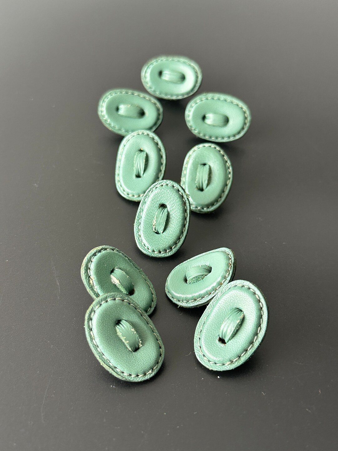 Vintage Leather Buttons 1970s Boho Era Button Collection in Sea Foam ...