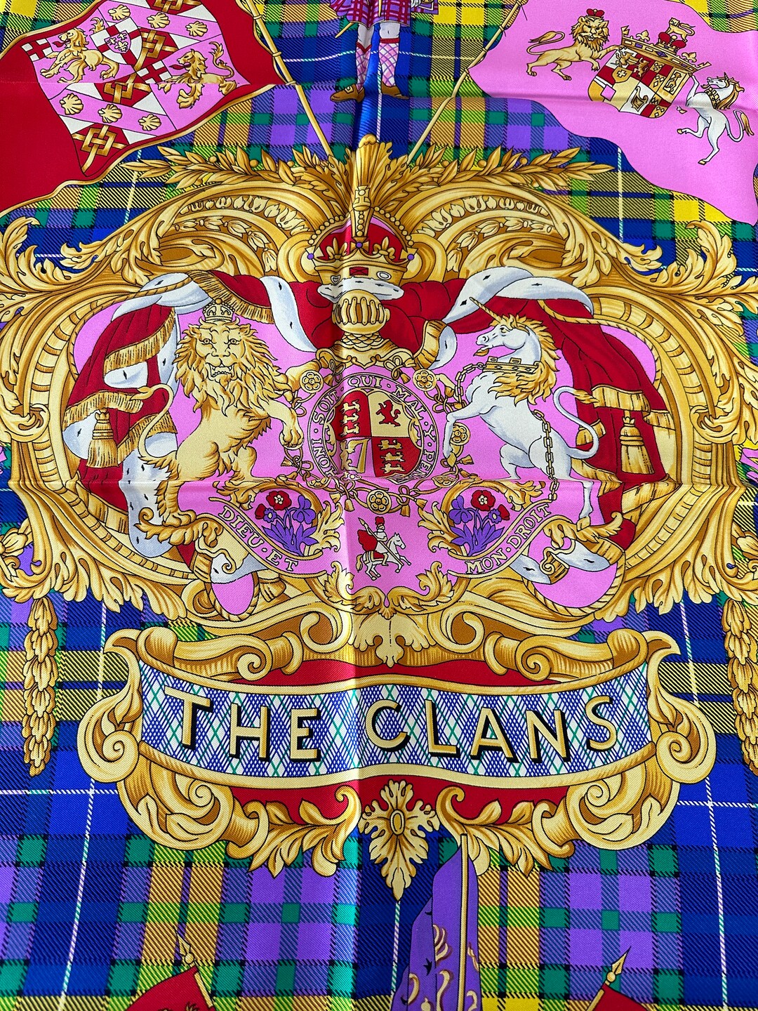 Atelier VERSACE Silk Scarf the Clans Vintage Haute Couture Scarf Made ...