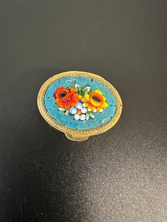 Mosaik Mohnblumen Pillendose Vintage Mikro Mosaik Rin… - Gem