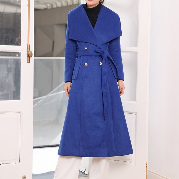 Blue Wool Coat - Etsy