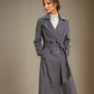 Gray Wool Coat, Womens Long Wool Coat, Winter Coat Women, Wool Coat ...