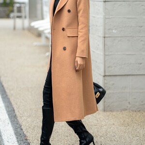 Camel Wool Coat, Long Wool Coat, Wool Warm Coat, Trench Wool Coat ...