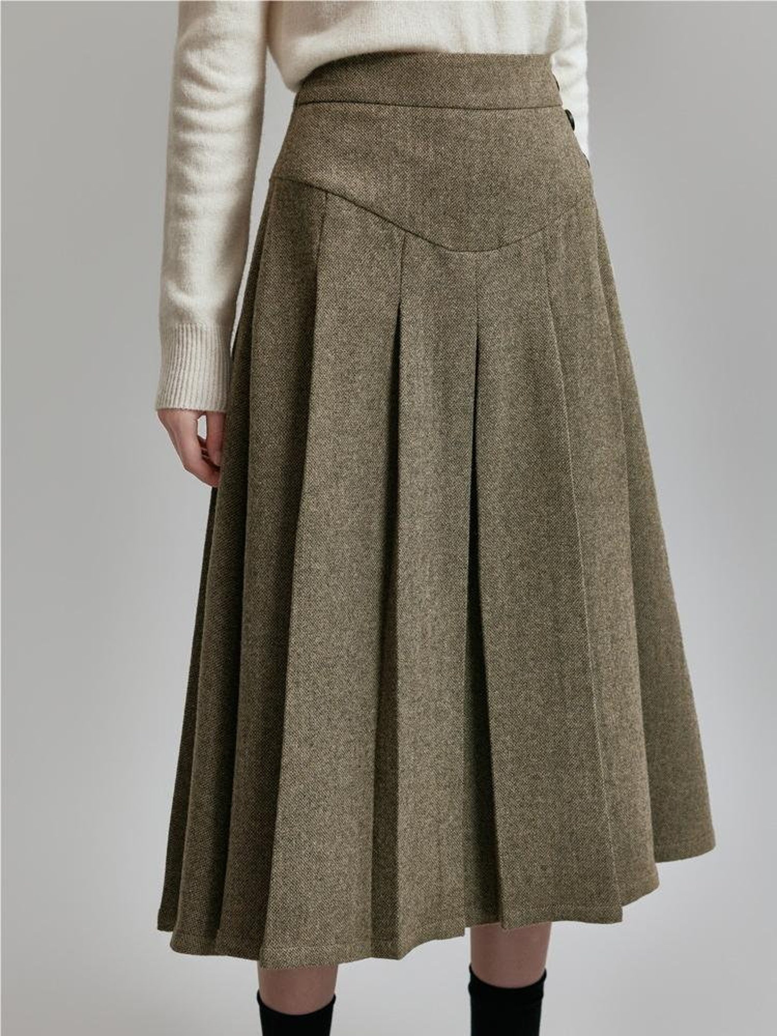 Wool Skirt, Midi Wool Skirt, Pleated Wool Skirt, Winter Wool Skirt Women, A-line Wool Skirt ...