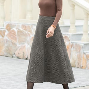 Wool Midi Skirt, Wool Skirt, A-line Wool Skirt, Winter Warm Wool Skirt ...