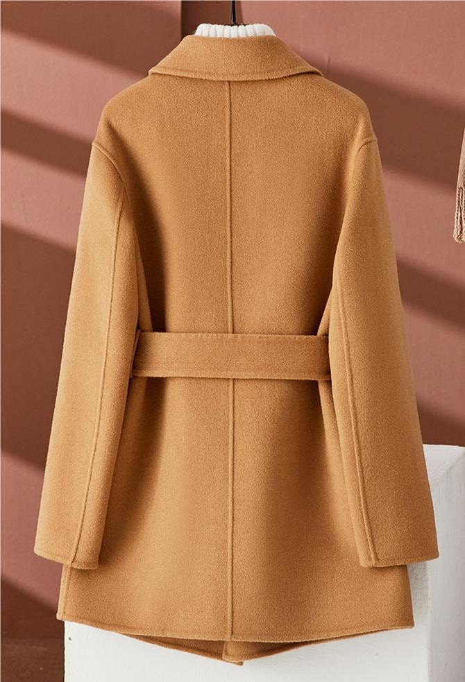Wool Wrap Coat, Short Wool Coat, Women's Autumn Winter Wool Coat With ...