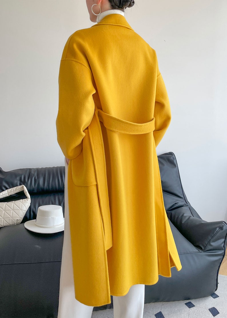 Yellow Wool Coat Long Wool Coat Oversized Wool Coat - Etsy