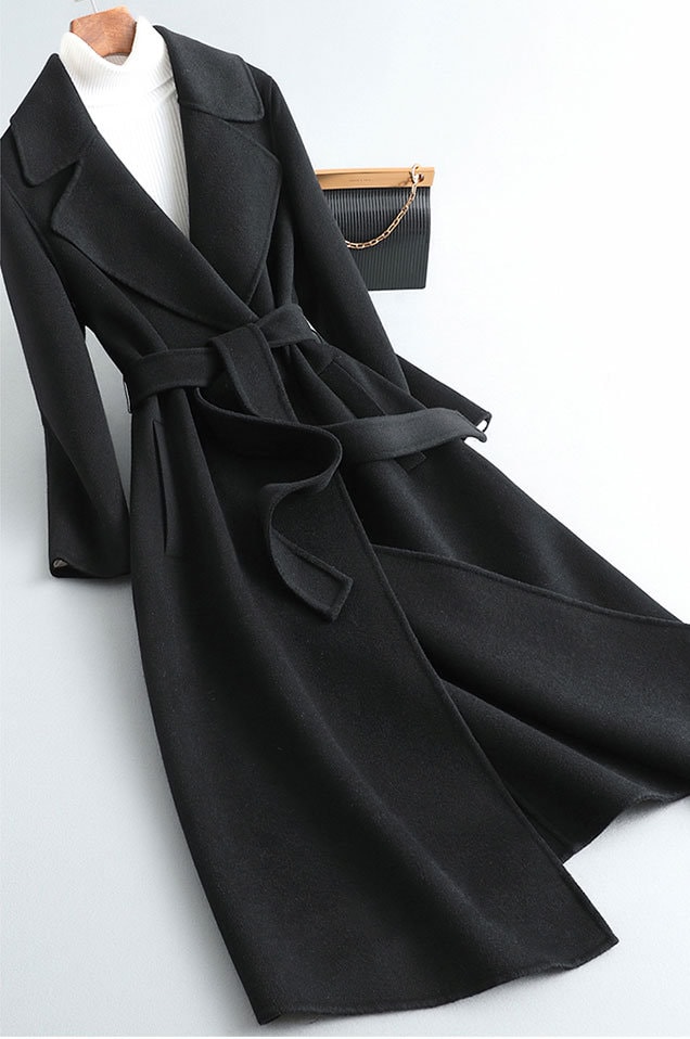Wool Coat Long Wool Coat Wool Wrap Coat Women's Autumn - Etsy