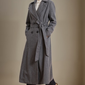 Gray Wool Coat, Womens Long Wool Coat, Winter Coat Women, Wool Coat ...