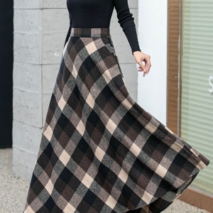 Plaid Wool Skirt, Wool Maxi Skirt Women, Winter Skirt Women, A-line Skirt, Warm Winter Skirt ...