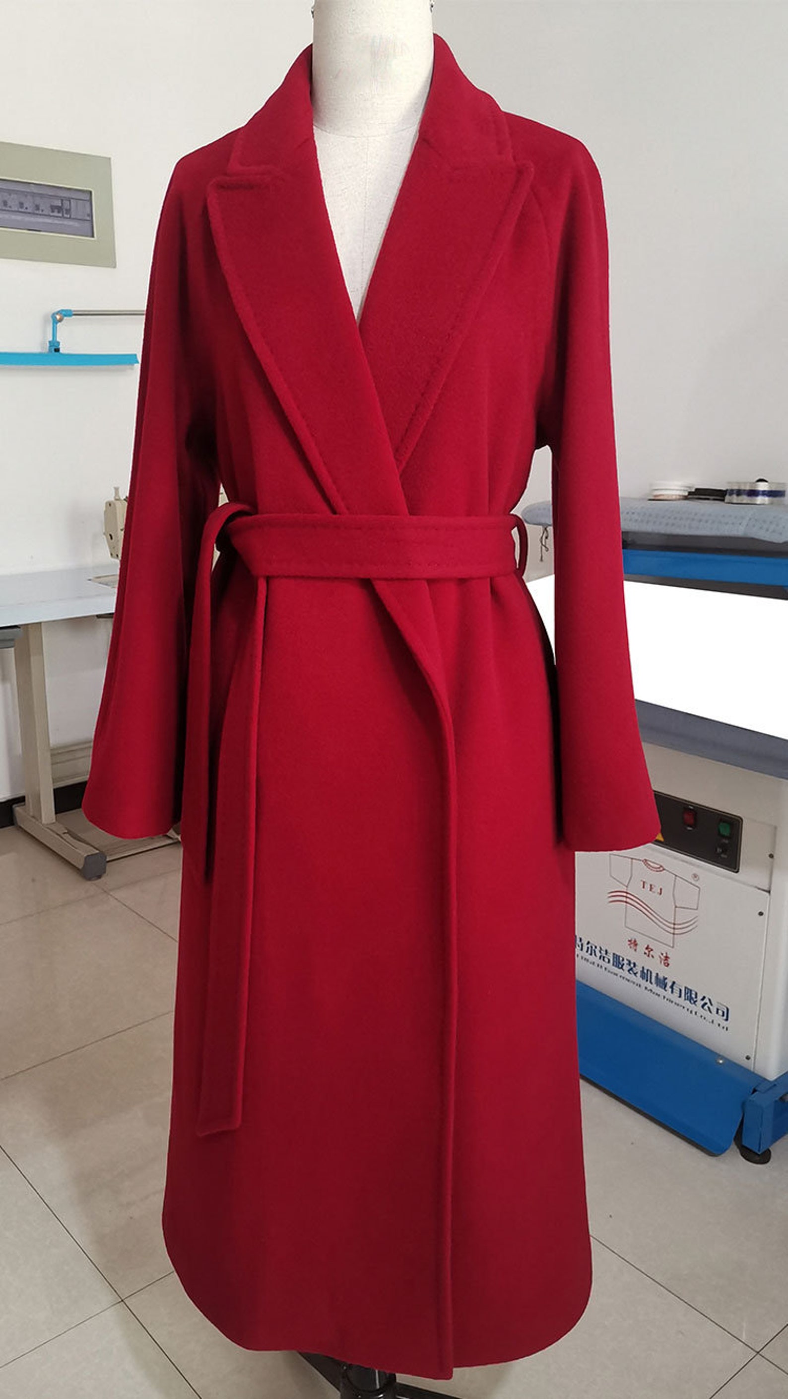 White Wool Coat, Belted Wool Coat, A-line Wool Coat, Women's Autumn ...