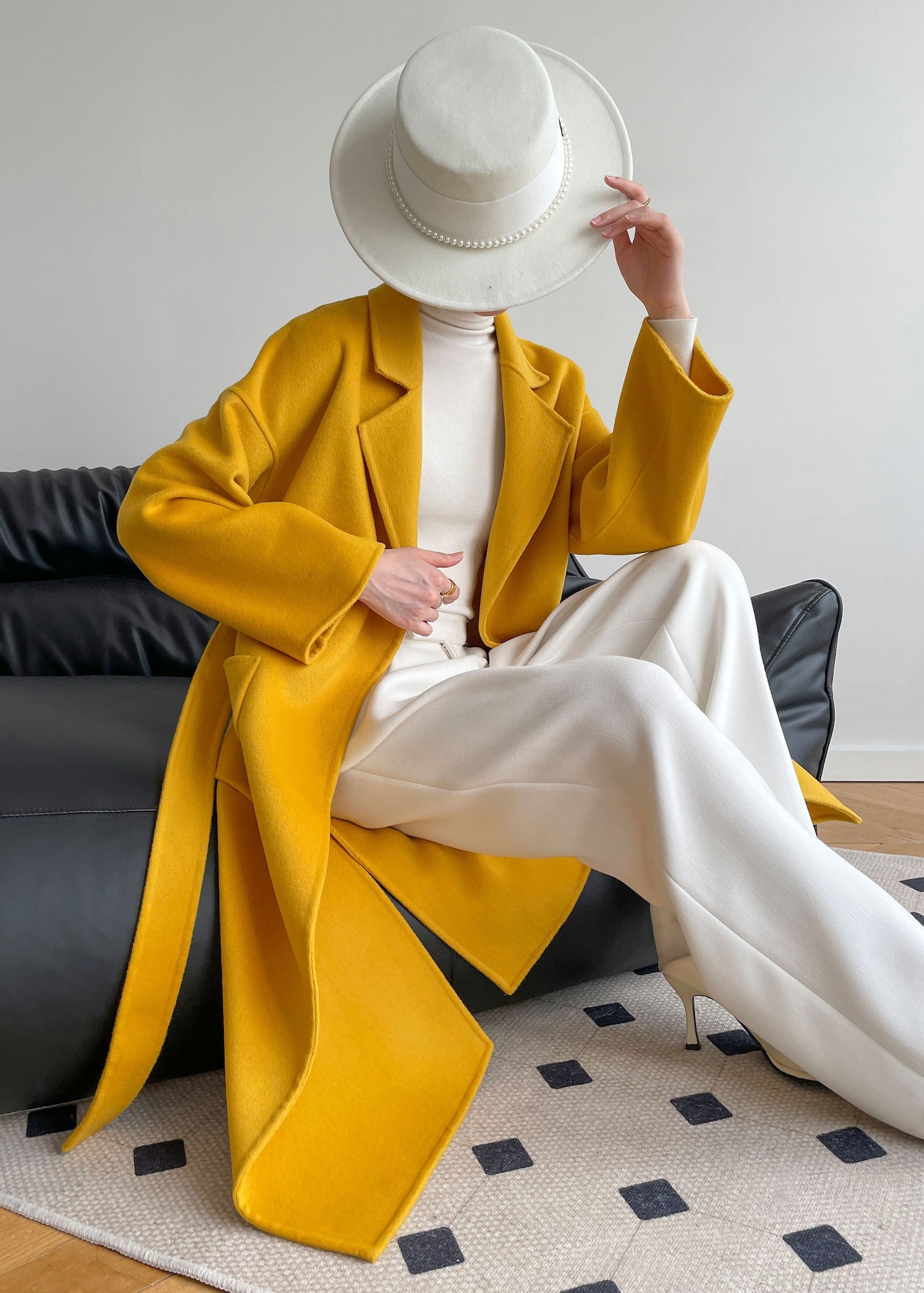 Yellow Wool Coat Long Wool Coat Oversized Wool Coat - Etsy