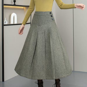 Wool Skirt, Midi Wool Skirt, Pleated Wool Skirt, Winter Wool Skirt ...