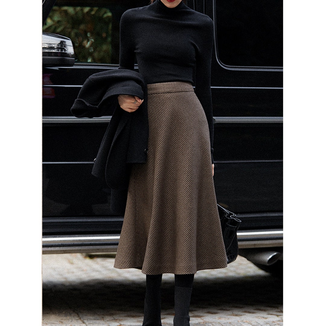 Wool Midi Skirt, Wool Skirt, A-line Wool Skirt, Winter Warm Wool Skirt, Wool Skirt Women, Womens ...