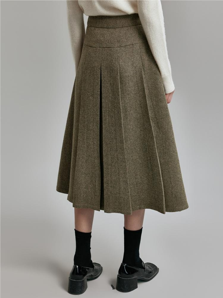 Wool Skirt, Midi Wool Skirt, Pleated Wool Skirt, Winter Wool Skirt Women, A-line Wool Skirt ...