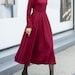 Red Wool Dress, Midi Wool Dress, Vintage Inspired Swing Wool Dress ...