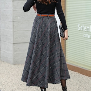 Plaid Skirt, Wool Skirt Women, Winter Skirt, Midi Skirt, A-line Skirt ...