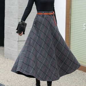 Plaid Skirt, Wool Skirt Women, Winter Skirt, Midi Skirt, A-line Skirt ...