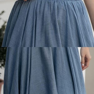 Blue Summer Spring Long Maxi Skirt, Boho Cotton Linen Skirt, Women’s ...
