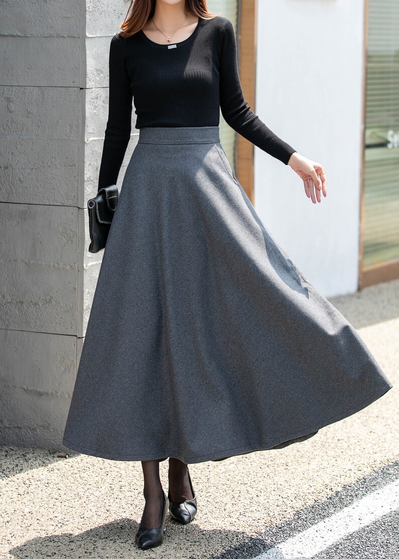Wool Skirt Winter Wool Skirt Women Midi Wool Skirt A Line Skirt