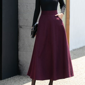 Wool Skirt, Winter Skirt Women, A-line Wool Skirt, Long Wool Skirt ...