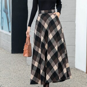 Plaid Wool Skirt, Wool Maxi Skirt Women, Winter Skirt Women, A-line Skirt, Warm Winter Skirt ...