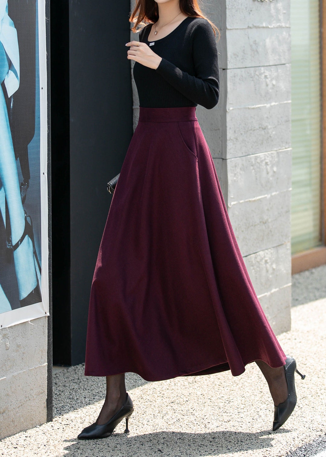 Wool Skirt, Winter Skirt Women, High Waisted Skirt, A-line Skirt, Fit ...