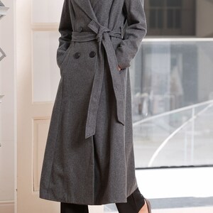 Gray Wool Coat, Womens Long Wool Coat, Winter Coat Women, Wool Coat ...