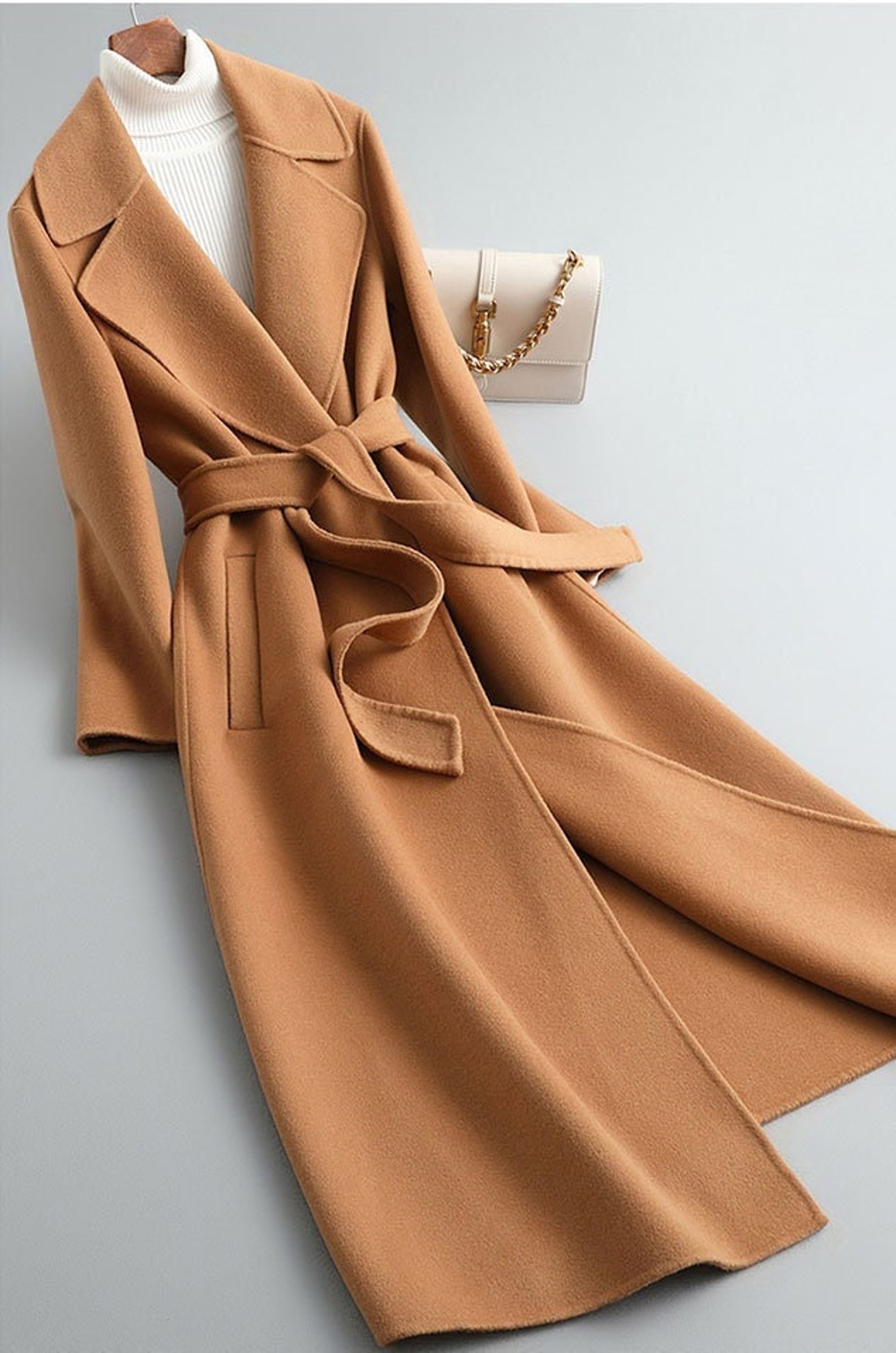 Wool Coat Long Wool Coat Wool Wrap Coat Women's Autumn - Etsy