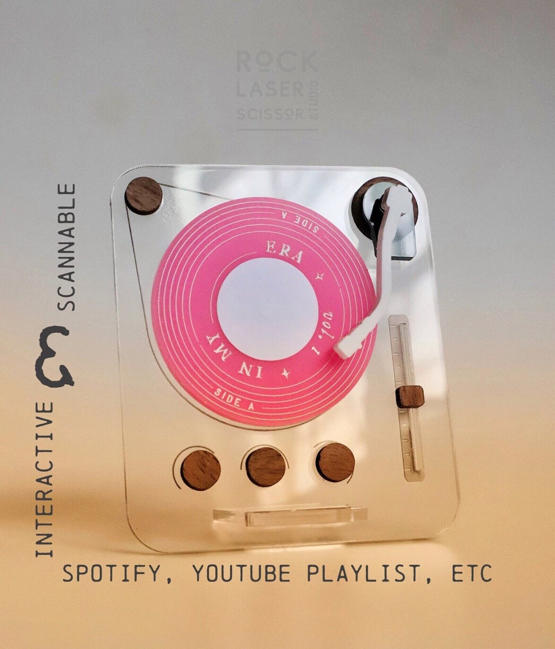 Customized Spotify Playlist Scannable NFC LP Mini Turntable Record ...