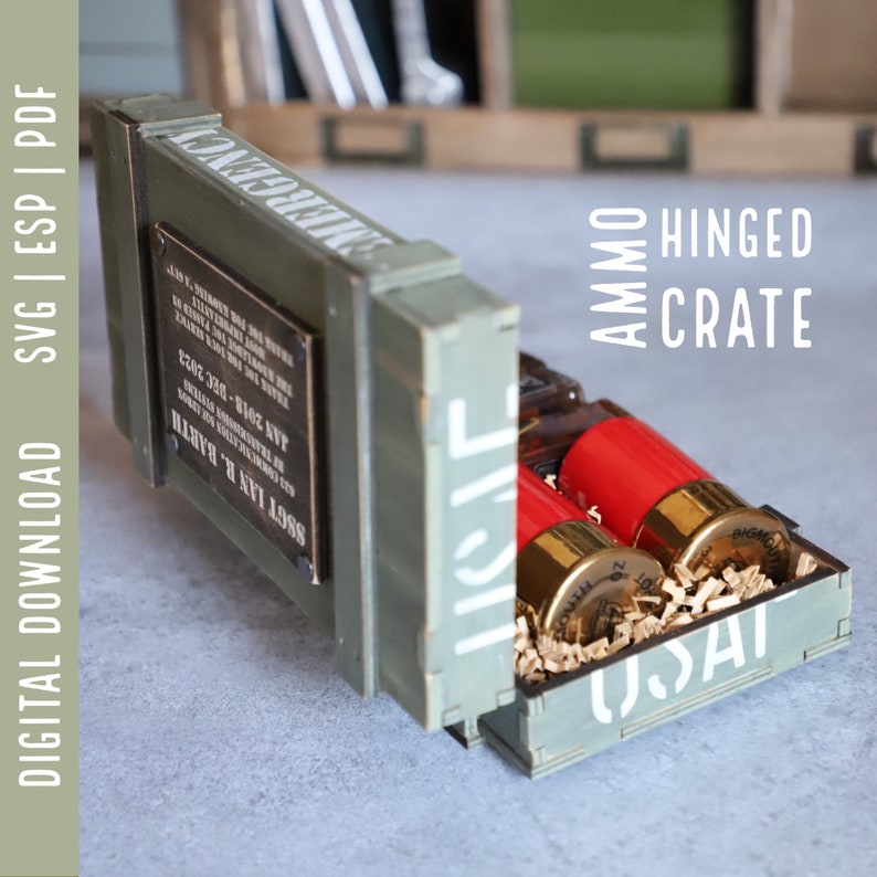 Digital Download Military Ammo Crate Gift Box W/ Hinges 9.5 X 5.25in ...