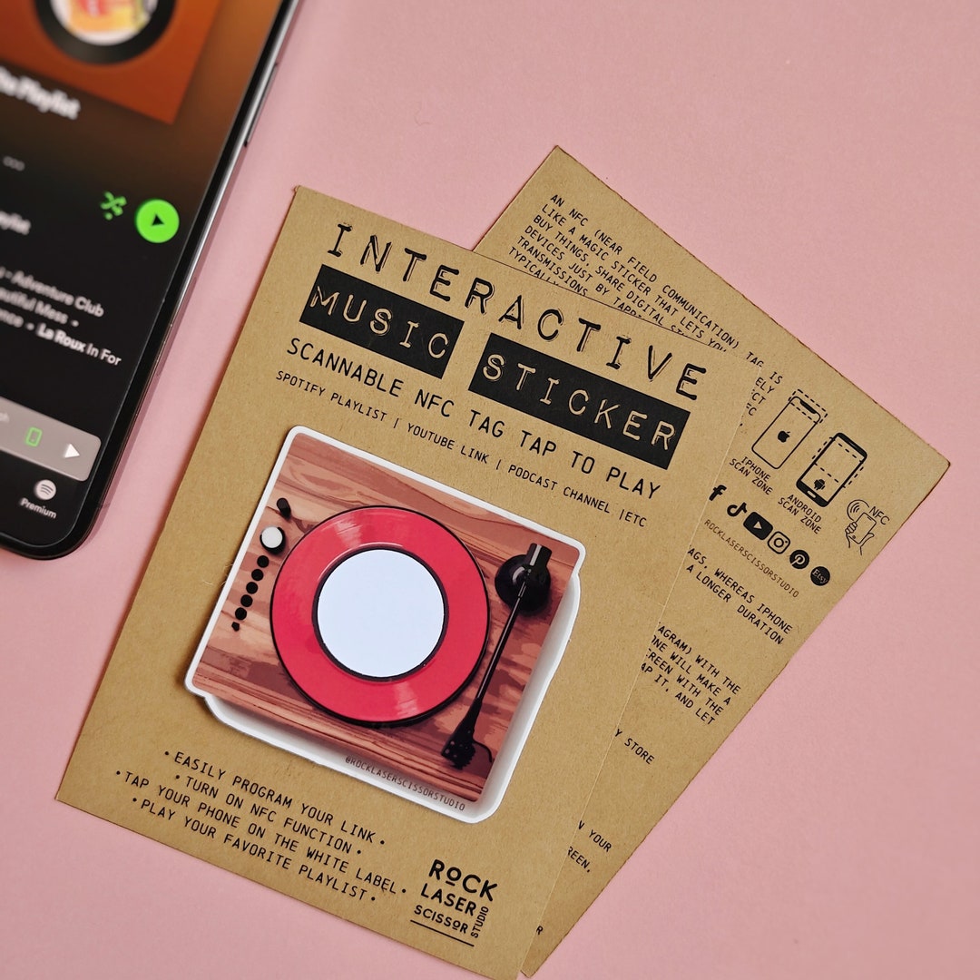 INTERACTIVE Scannable Music Sticker W/ NFC Chip Program Your Own ...