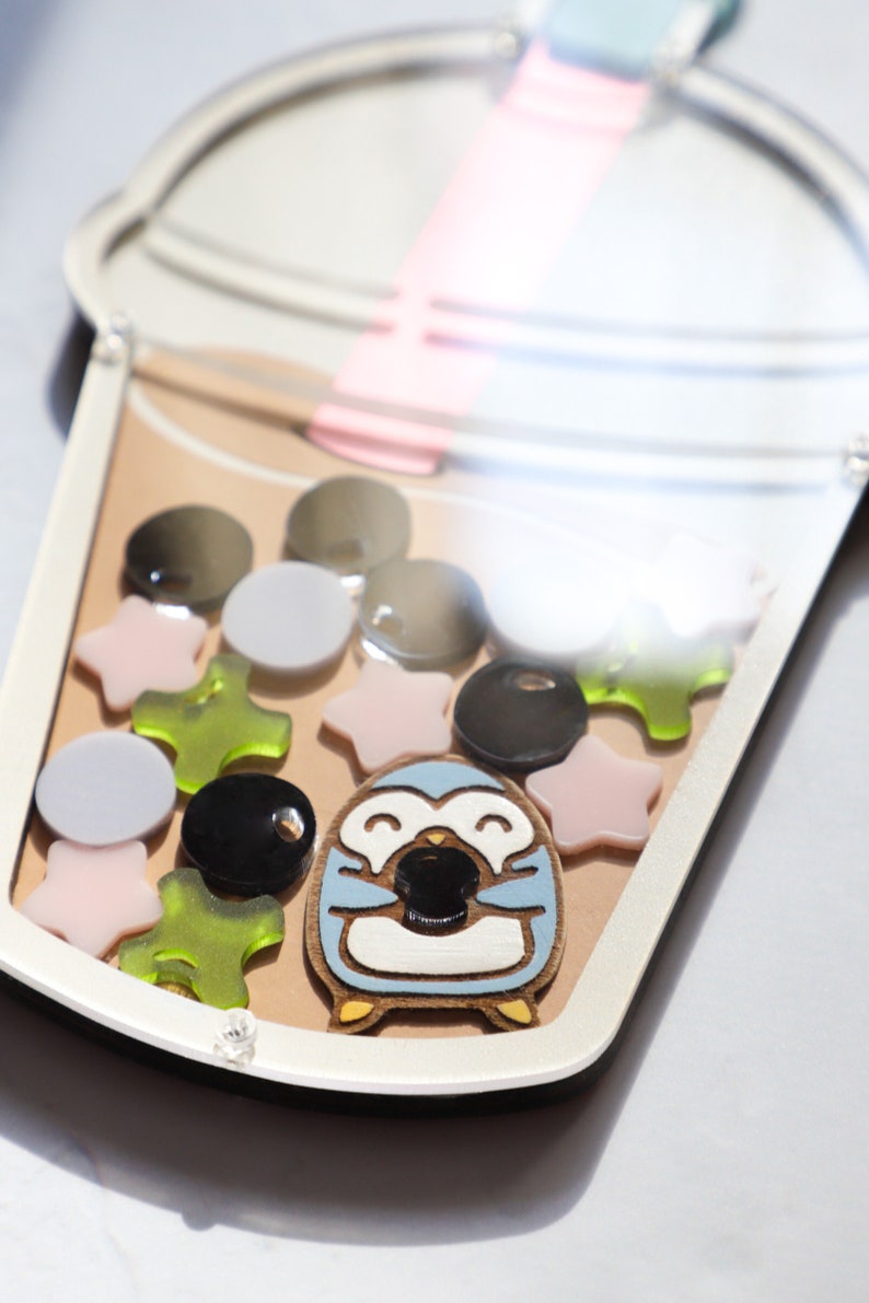 Digital SVG PDF ESP Reward Jar Bubble Tea Shaker W/ Penguin Charm Boba ...