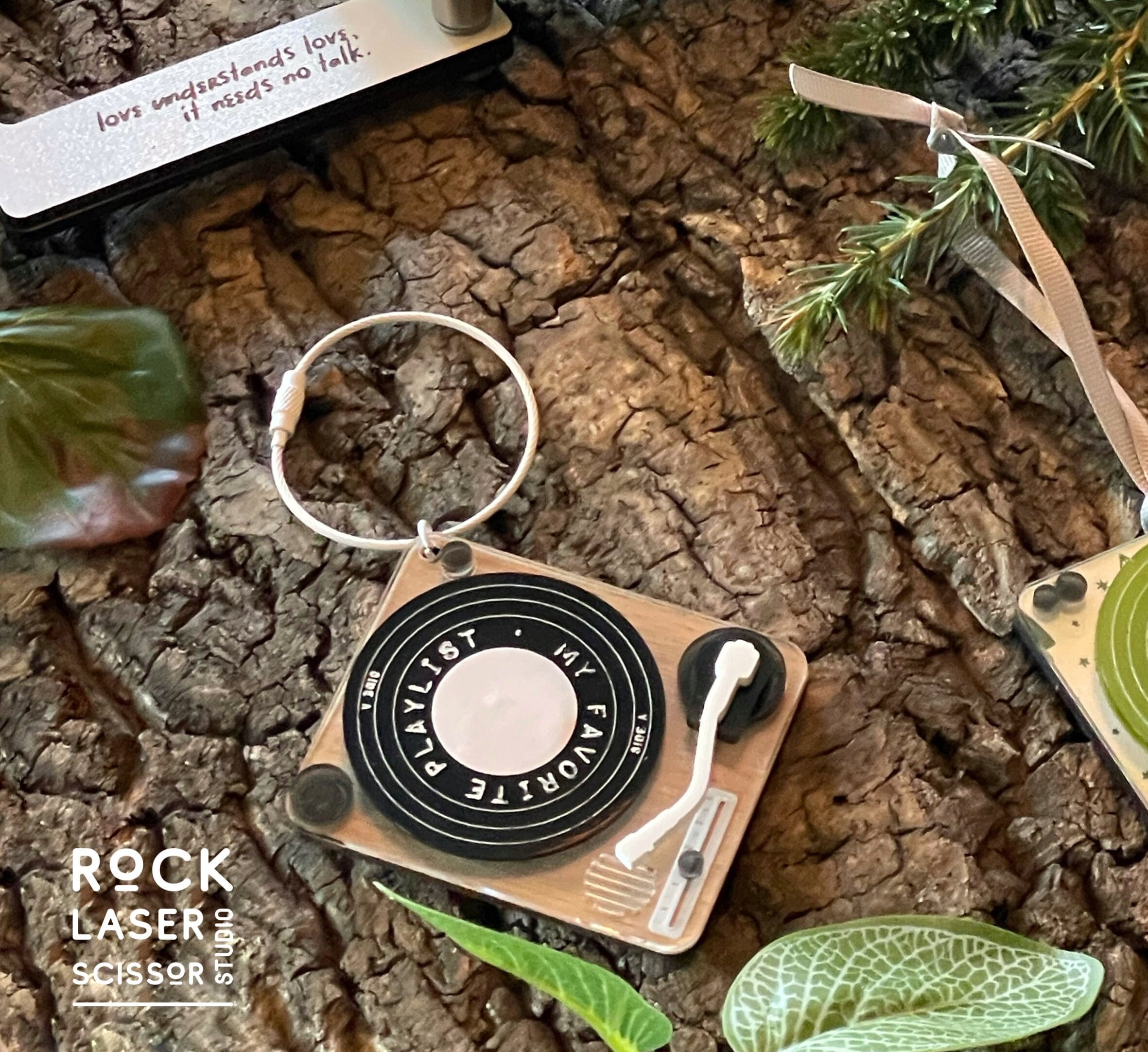 CUSTOMIZED Scannable NFC Record Player Turntable Keychain Bag Tag W ...